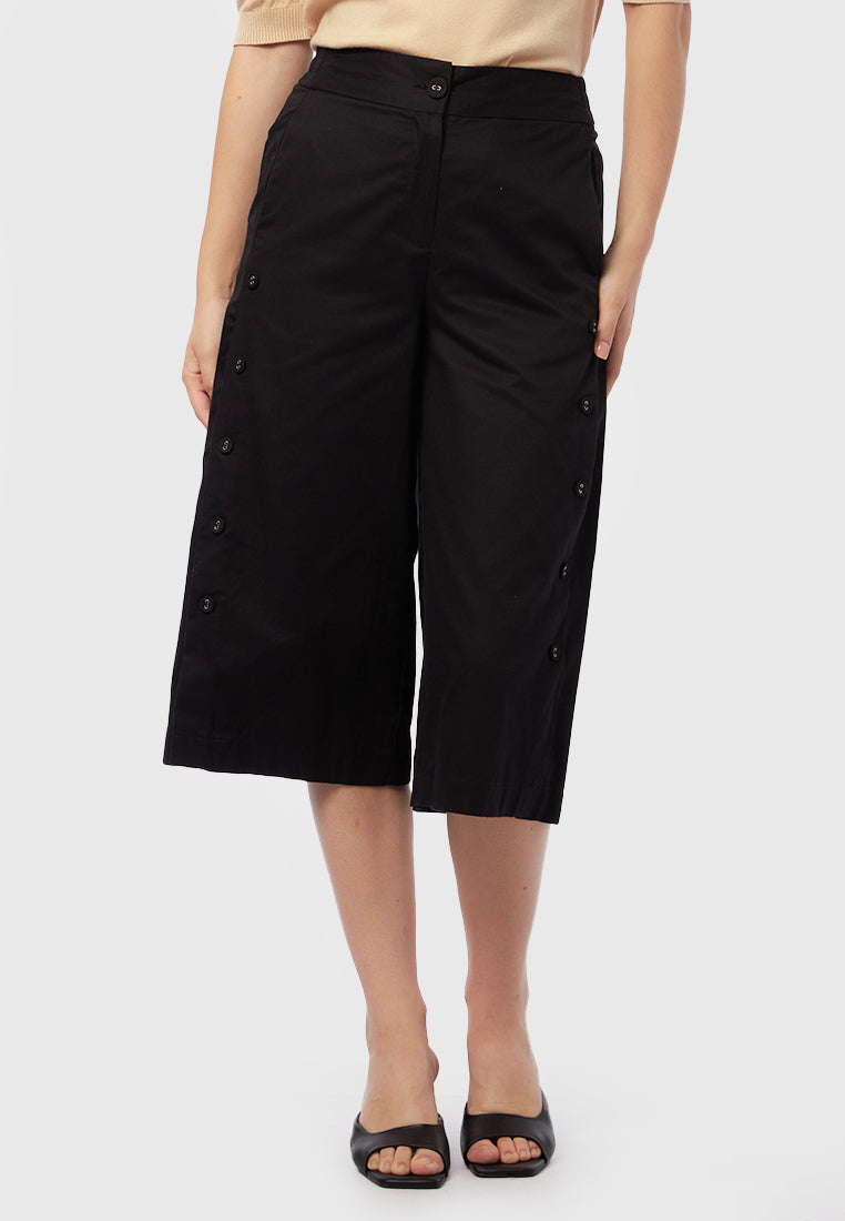 Cullotes Pants with Side Button Details – et cetera