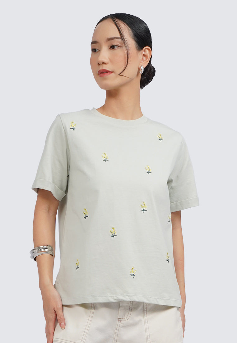 Embroidered Short Sleeve Top – et cetera