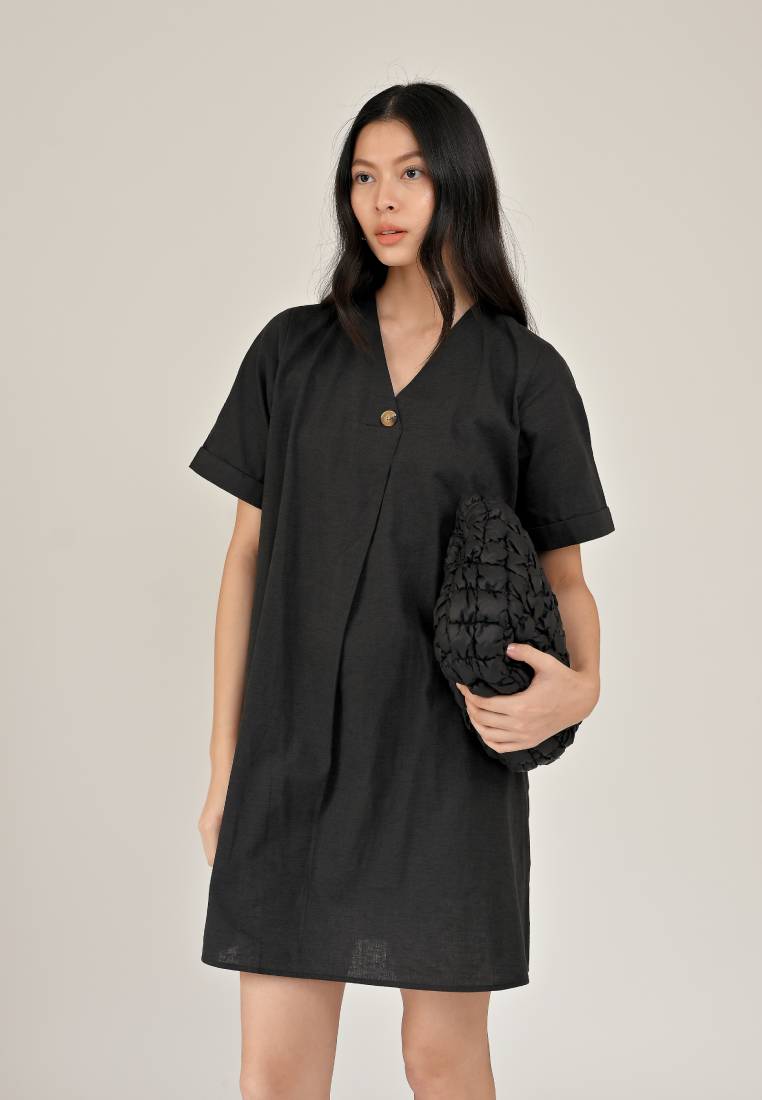 V-Neck Short Sleeve Mini Dress – et cetera