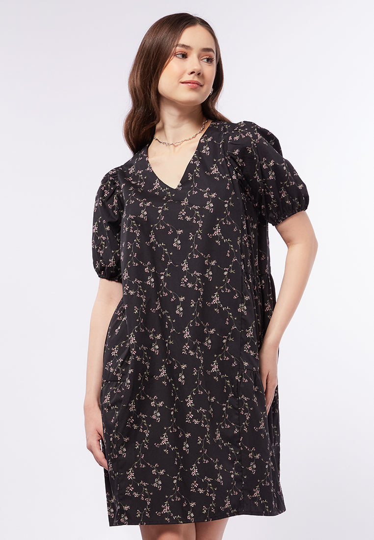 V-Neck Short Sleeve Mini Dress – et cetera