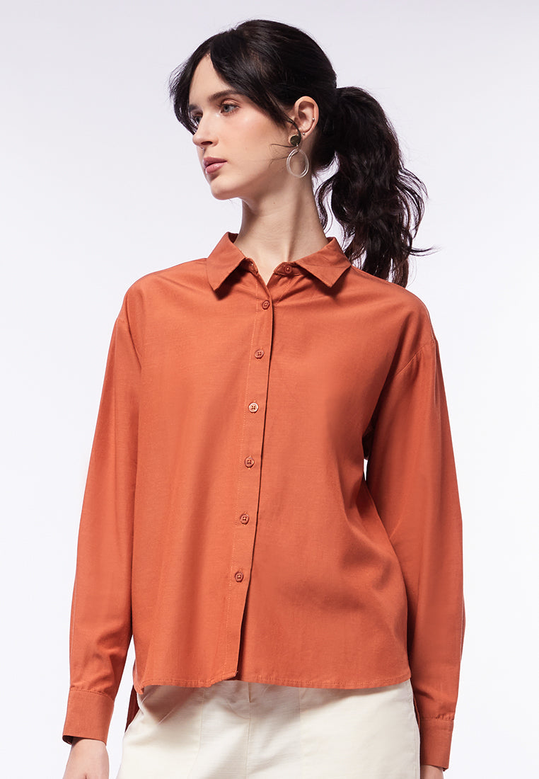 Long Sleeve Blouse with Hi-Lo Details – et cetera