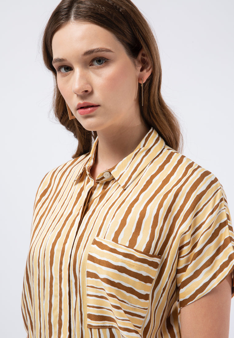 Printed Short Sleeve Blouse – et cetera
