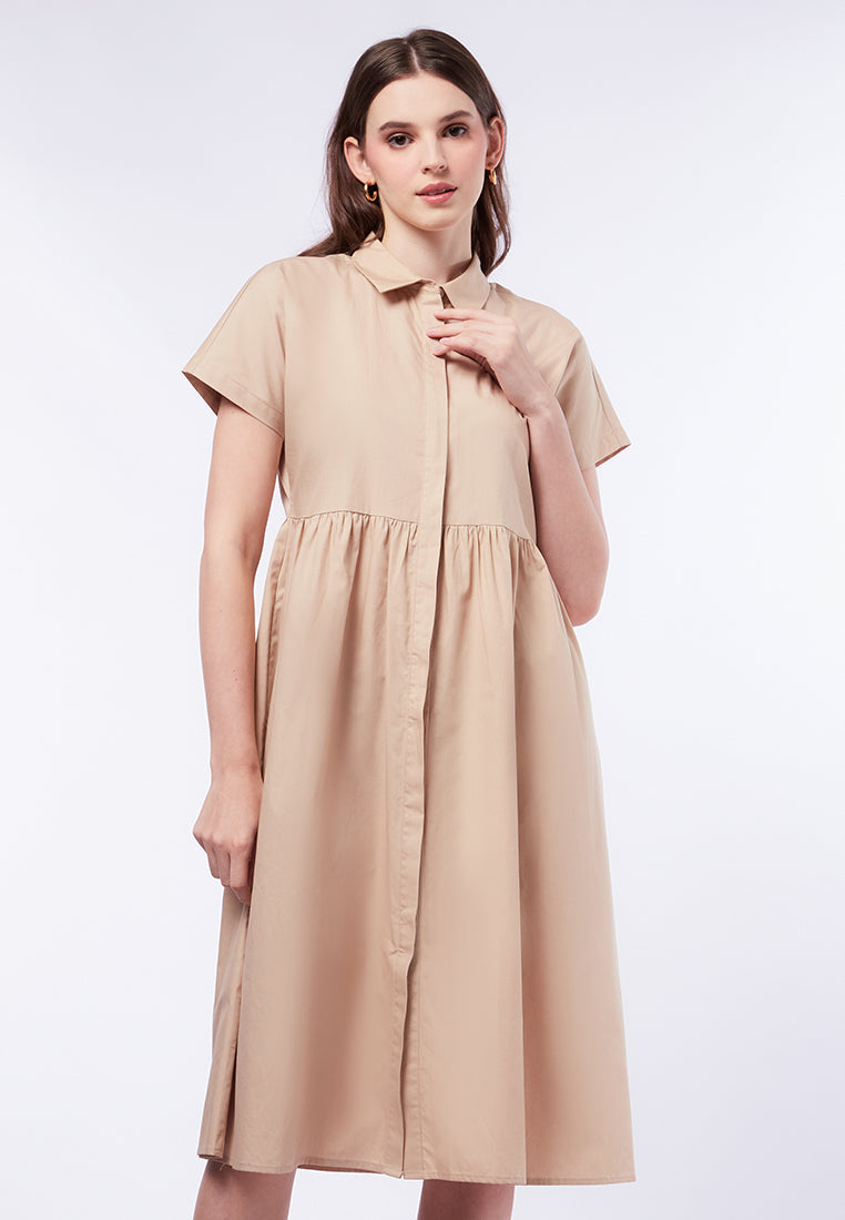 Short Sleeve Midi Shirt Dress – et cetera