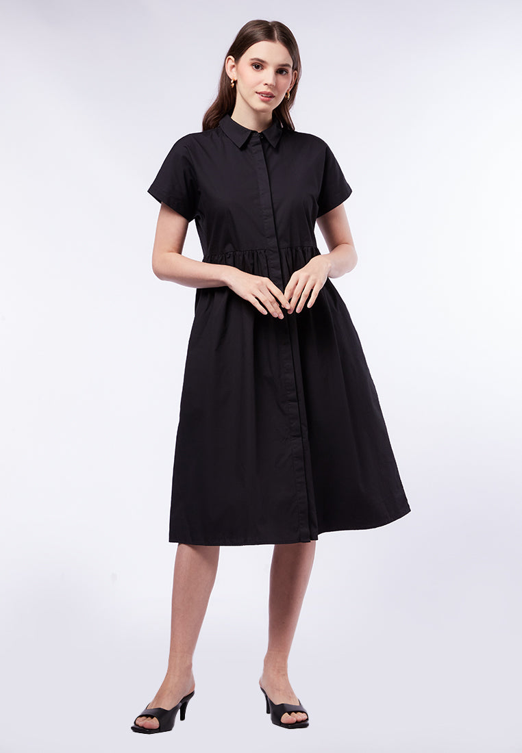 Short Sleeve Midi Shirt Dress – et cetera