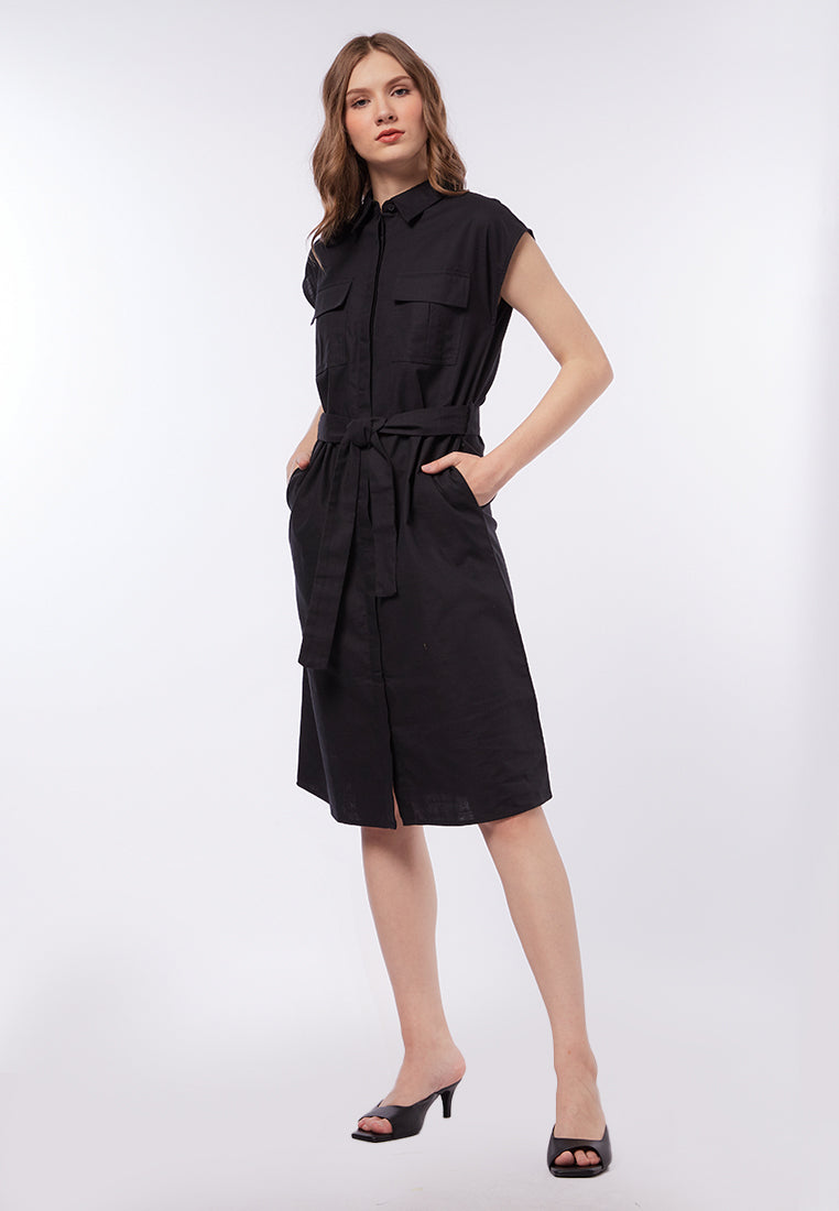 Short Sleeve Midi Dress with Patch Pocket – et cetera