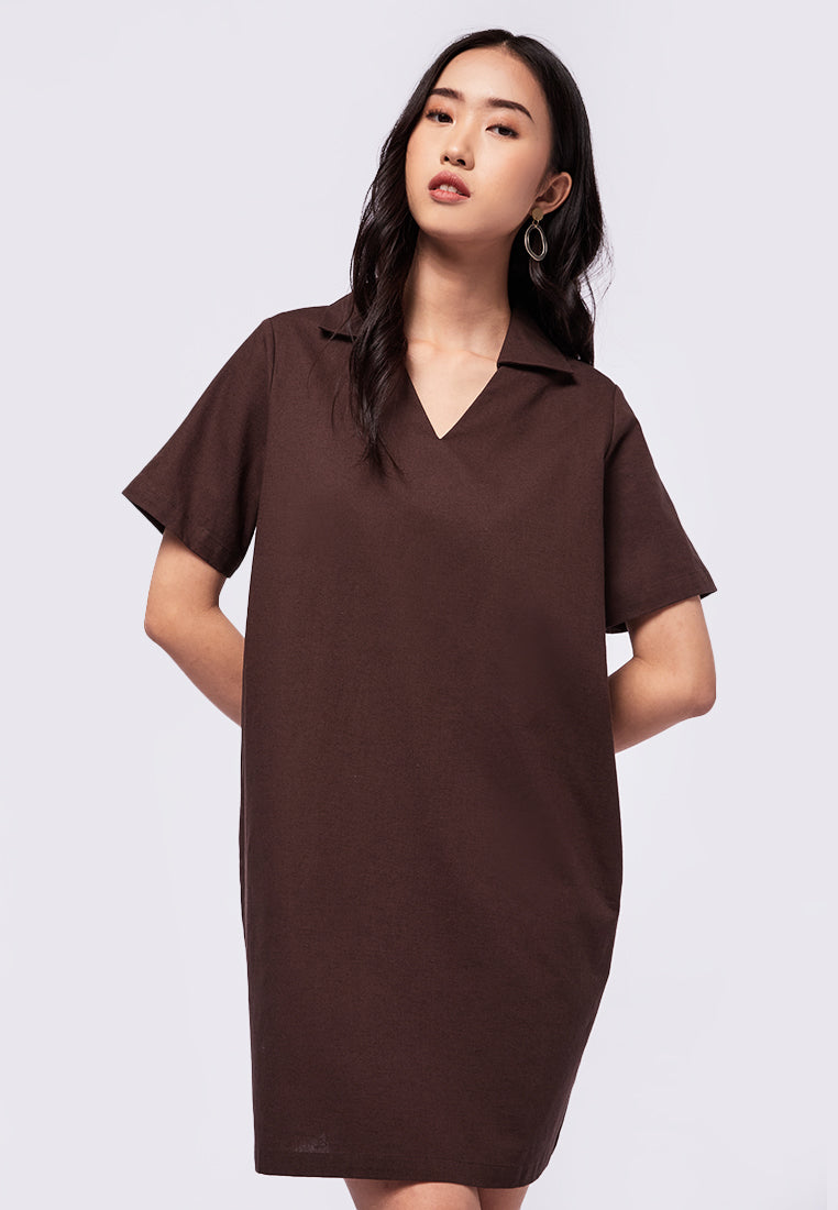 V-Neck Short Sleeve Mini Dress – et cetera